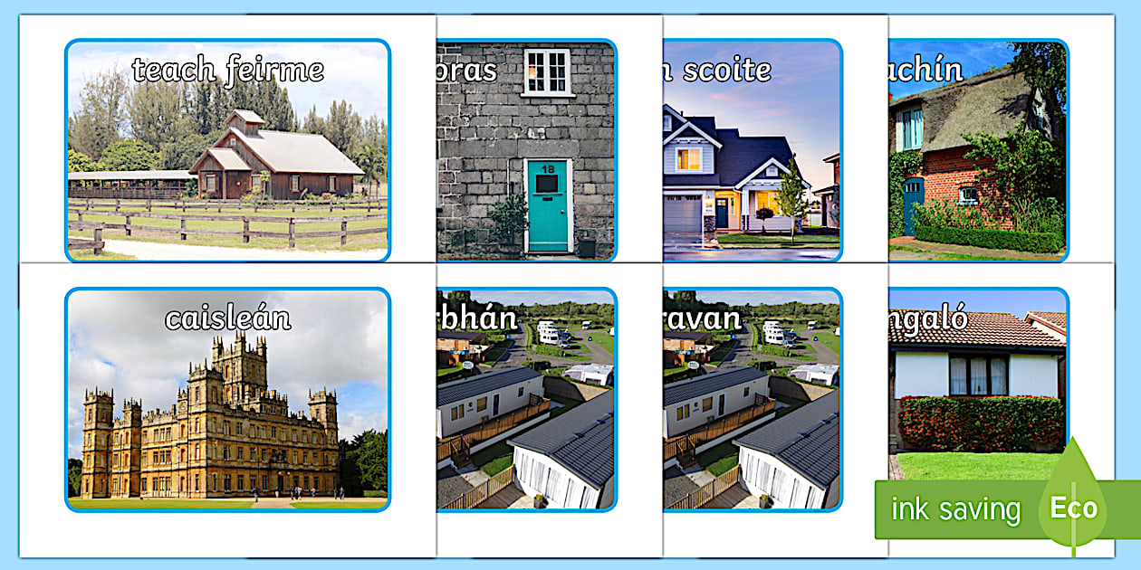 Junior Cycle Houses and Homes Display Photos Gaeilge - Gaeilge