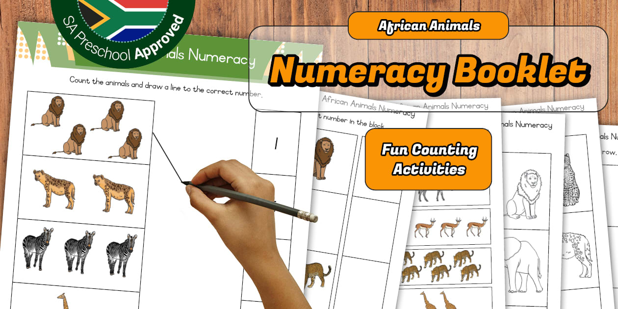 Preschool Themes - African Animals - Booklet: Numeracy