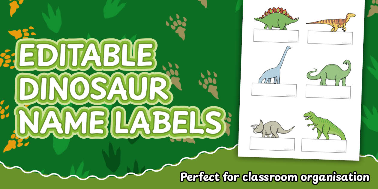 Editable Dinosaur Name Labels
