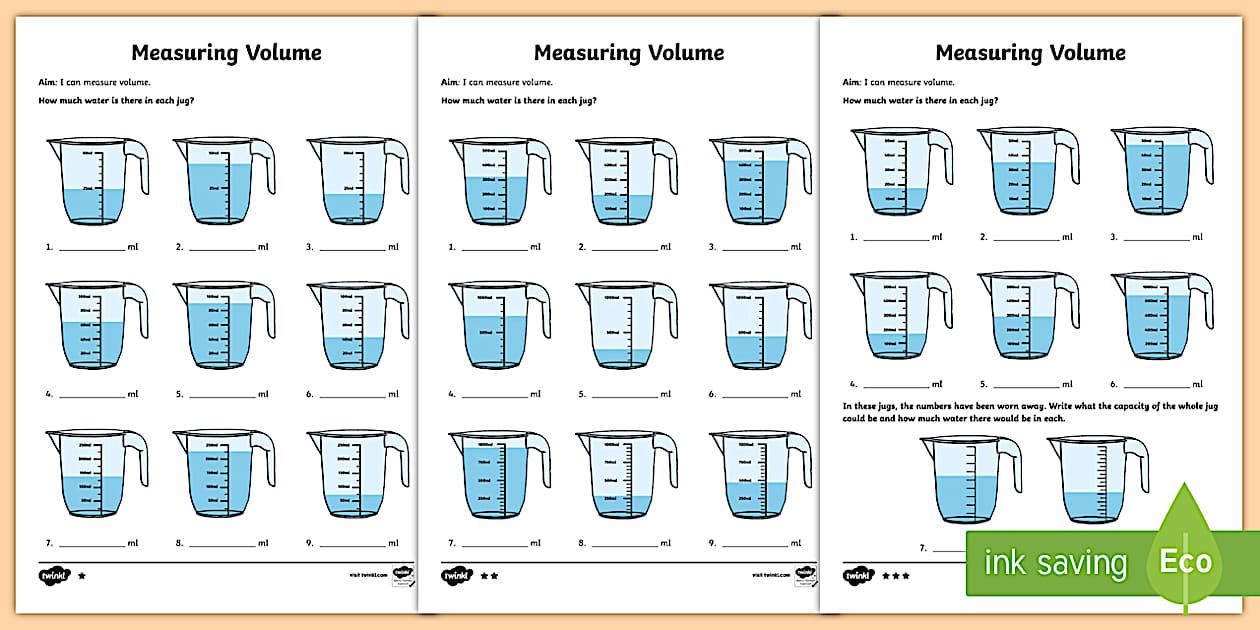 Converting Volume to Capacity Worksheet | Maths Resources