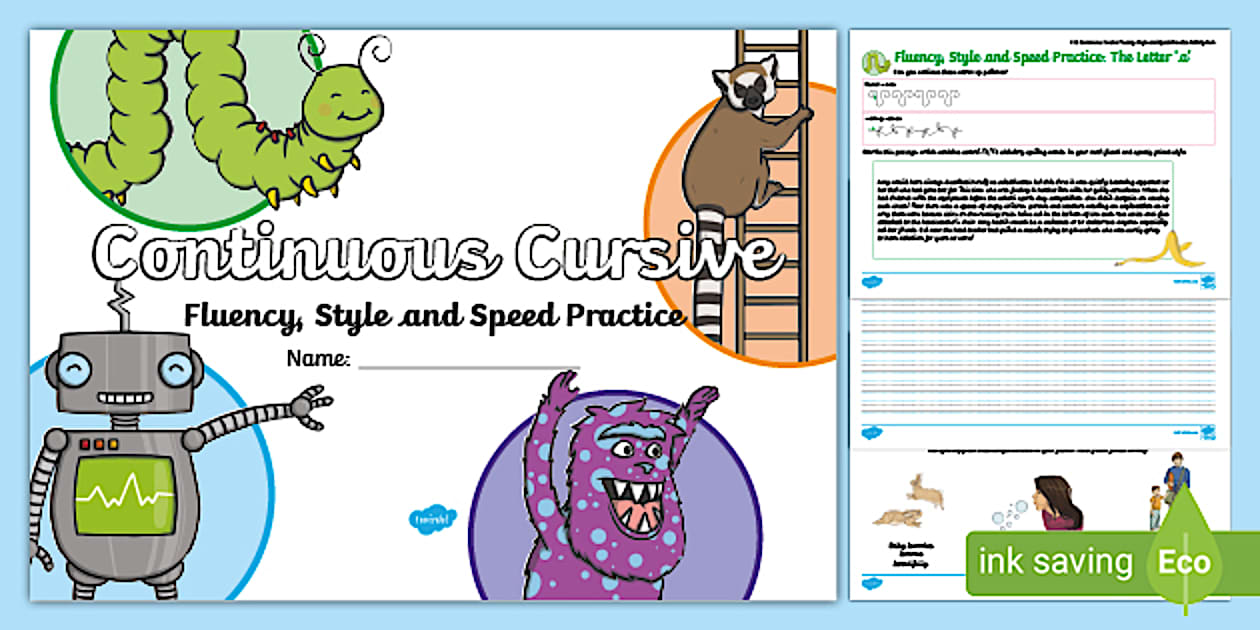 KS2 Continuous Cursive: Fluency, Style and Speed Practice Activity Booklet