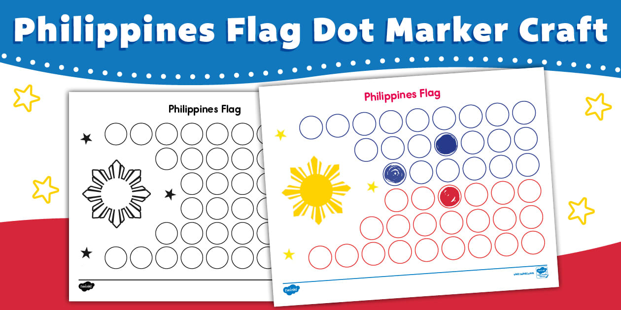 Philippines Flag Dot Marker Craft (teacher made) - Twinkl