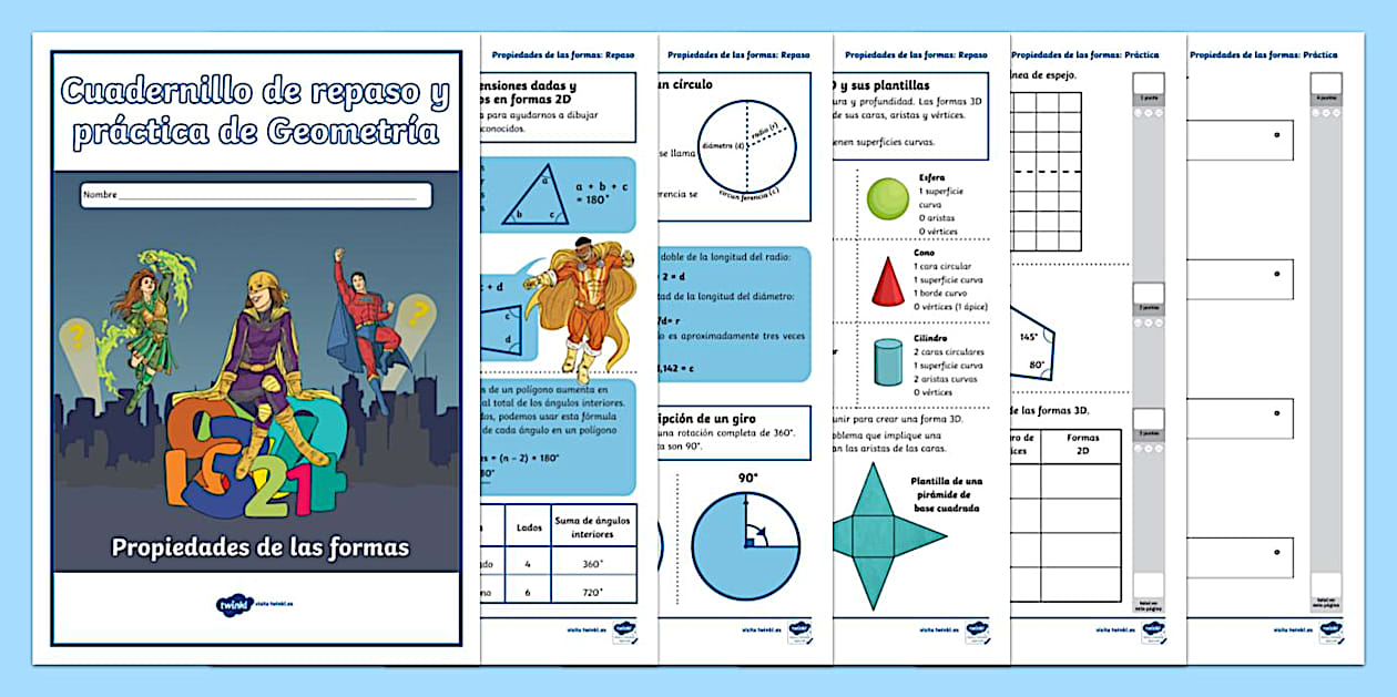 Cuadernillo: Repaso y práctica de Geometría - 3r Ciclo de Primaria