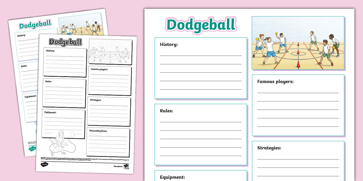 Dodgeball Fact File Template - Twinkl Sports (teacher made)