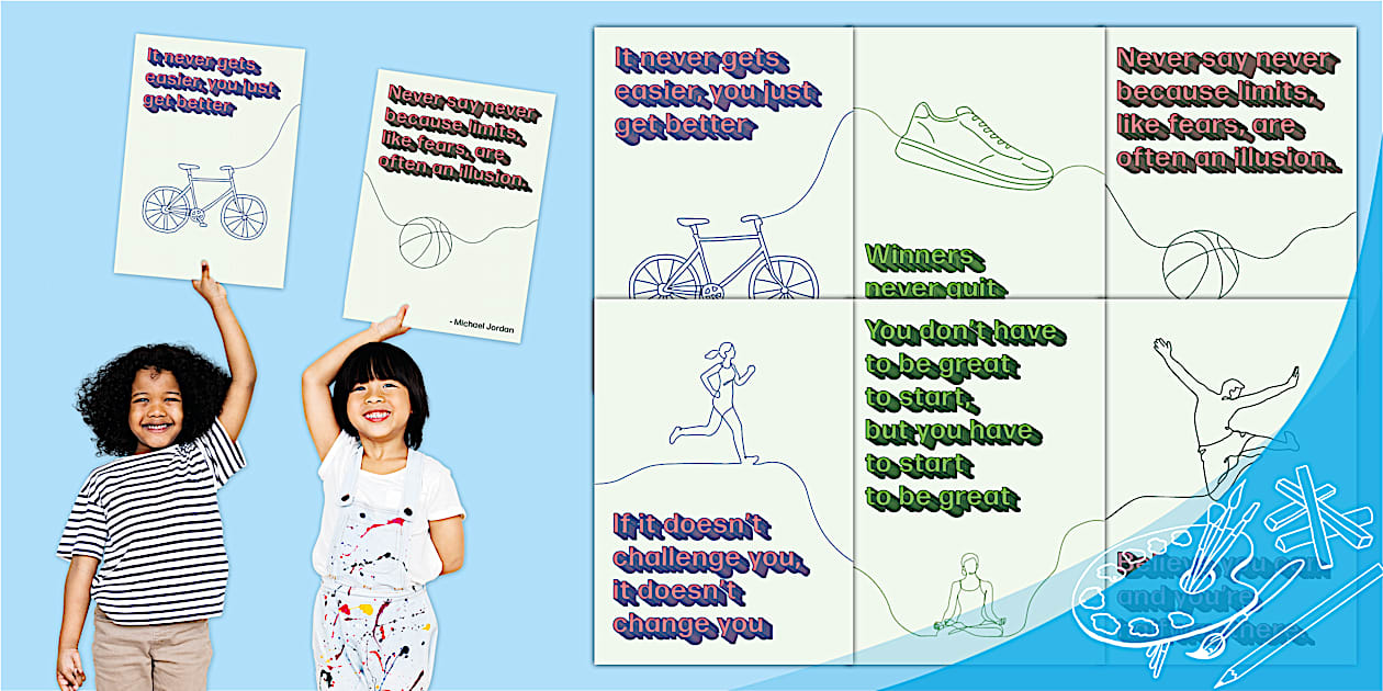 Sports Motivational Quotes Minimalist Posters (teacher made)