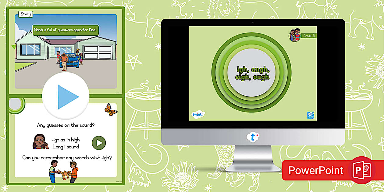 Grade 3 Phonics: -igh, -augh, -eigh, -ough PowerPoint