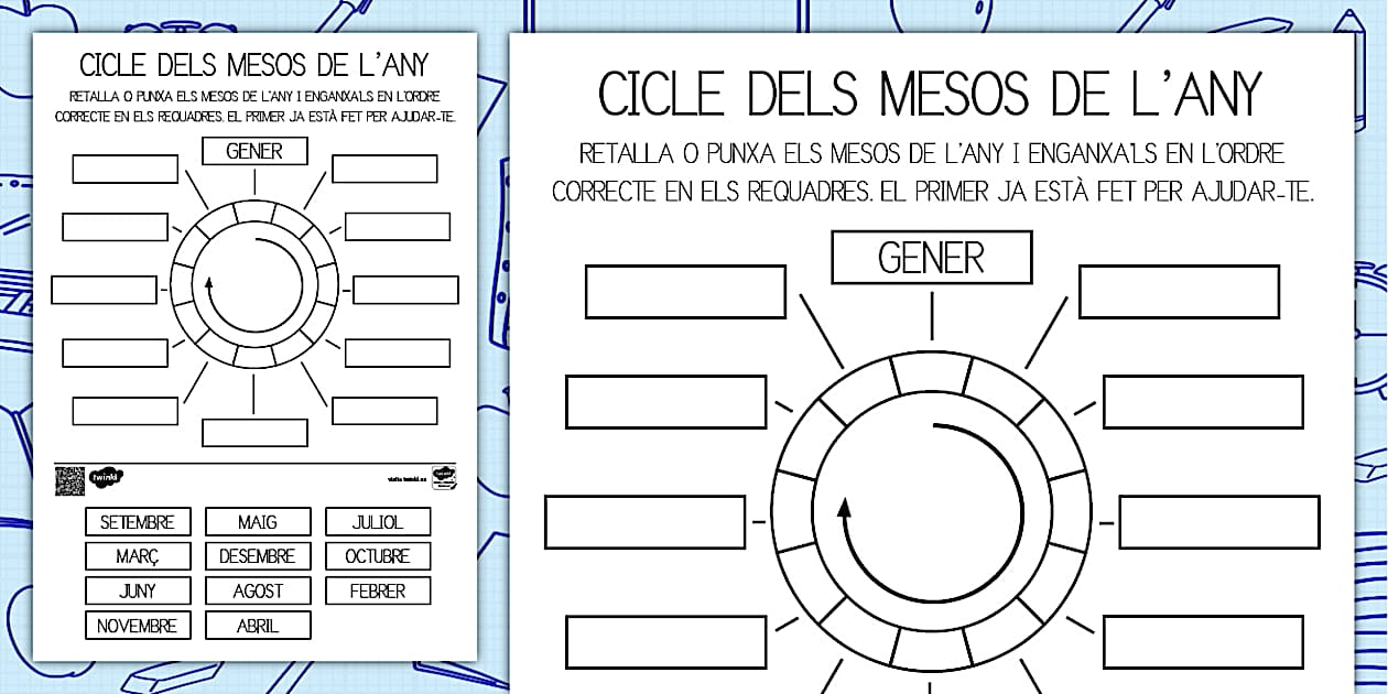 Fitxa d'activitat: El cicle dels mesos de l'any - Català