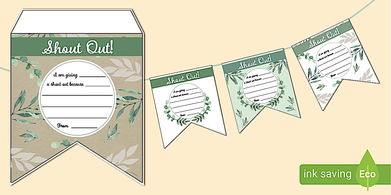 Botanical Themed Shout Out Display Bunting (Teacher-Made)