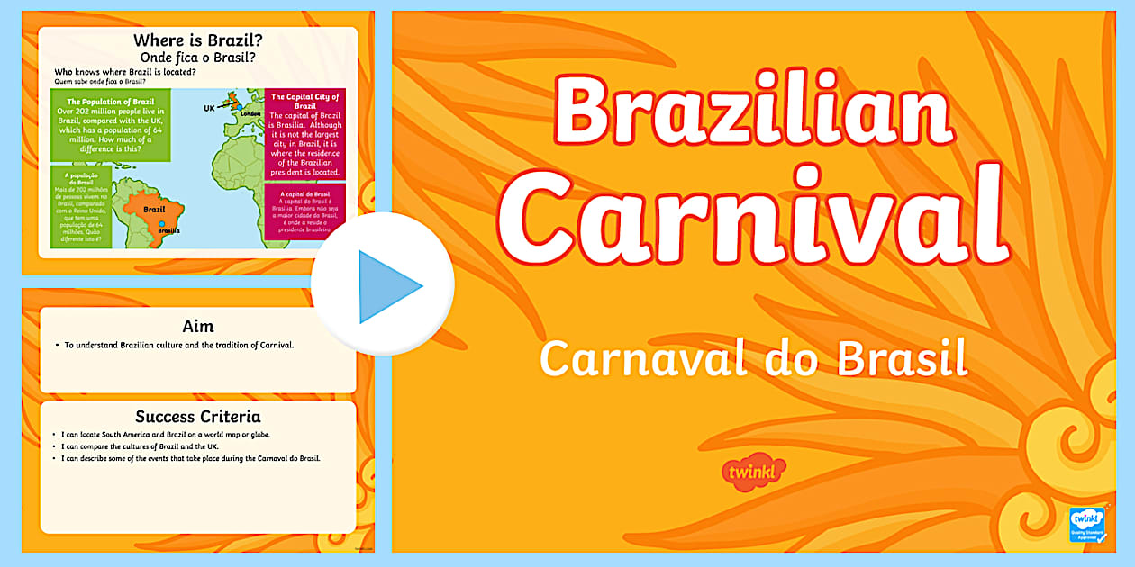 Brazilian Carnival PowerPoint English/Portuguese - Twinkl