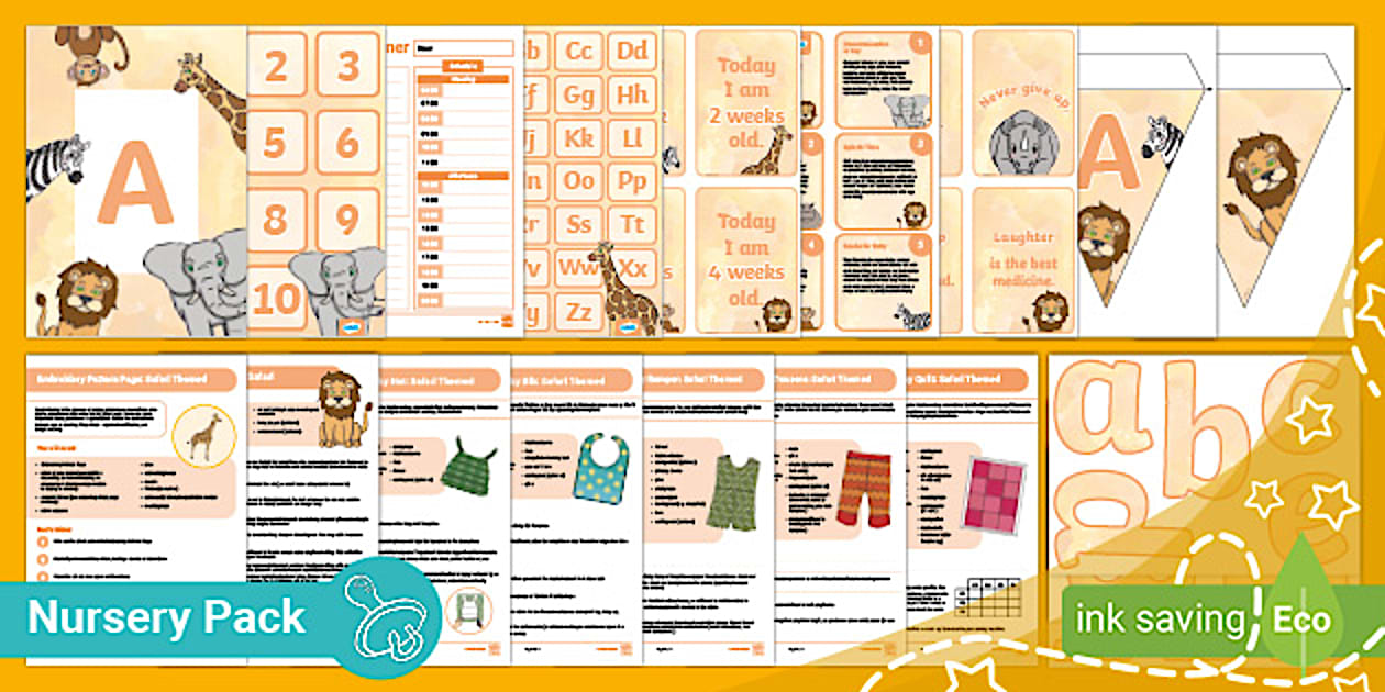 Bunting and Wall Art Pack - Safari (teacher made) - Twinkl