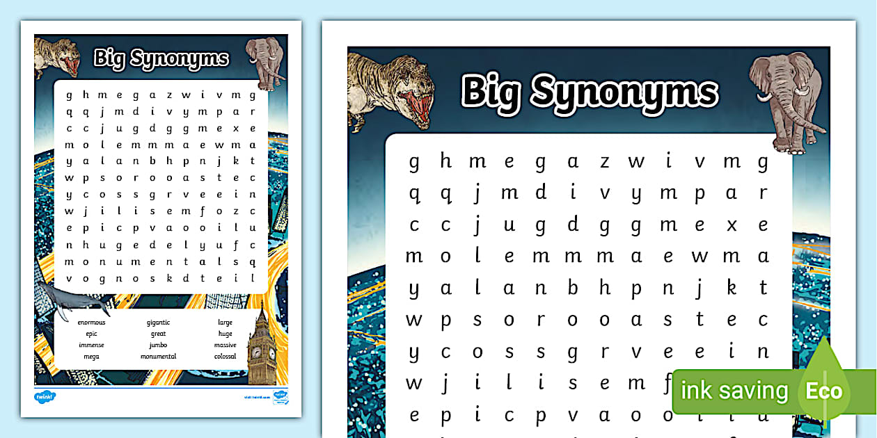 Big Synonyms Word Search