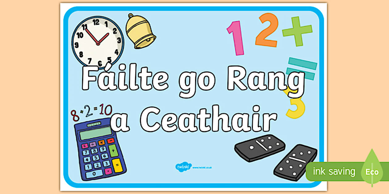 Editable Welcome to Fourth Class Display Poster Gaeilge