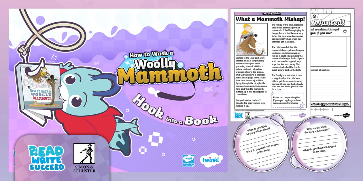 FREE! - How to Wash a Woolly Mammoth Hook Into a Book Pack [Year 1]