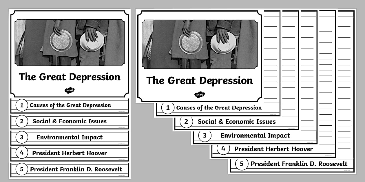 Sixth Grade Great Depression Flipbook (Teacher-Made)