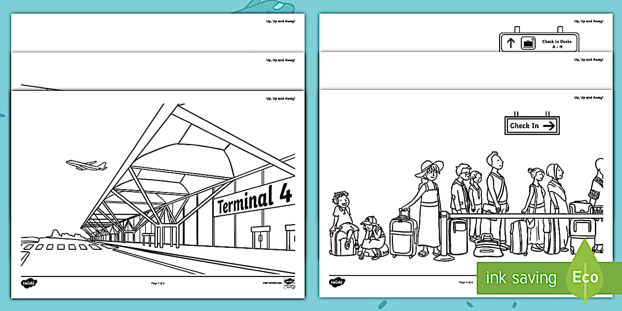 Up, Up and Away! Colouring Pages