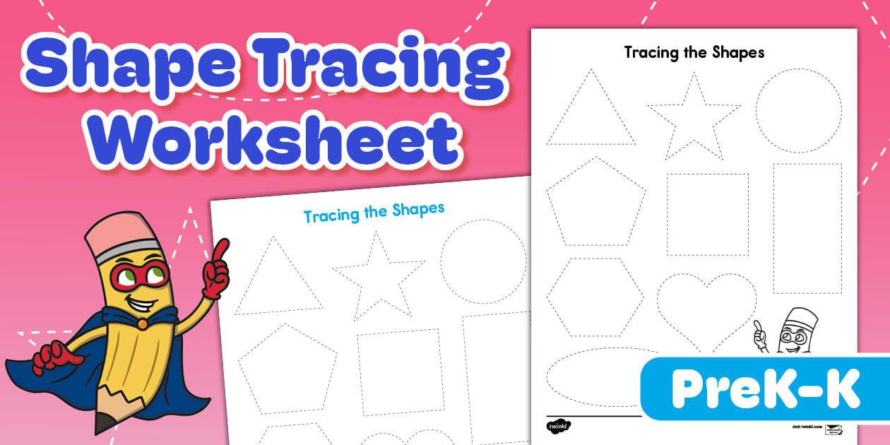 Shape Tracing Worksheet for PreK-K