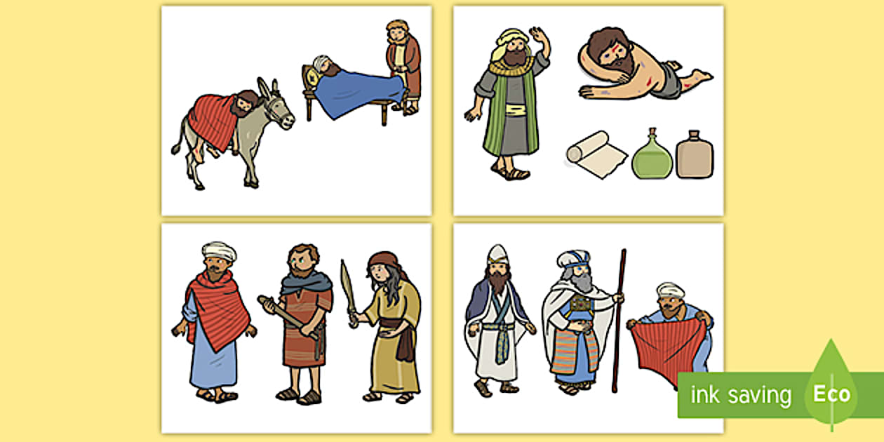 The Good Samaritan Story Cut-Outs (teacher made) - Twinkl