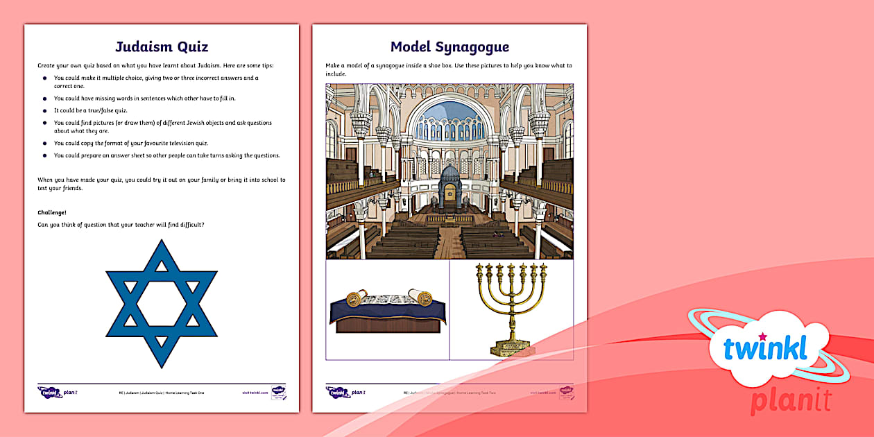 RE: Judaism: Year 3 Home Learning Tasks (teacher made)