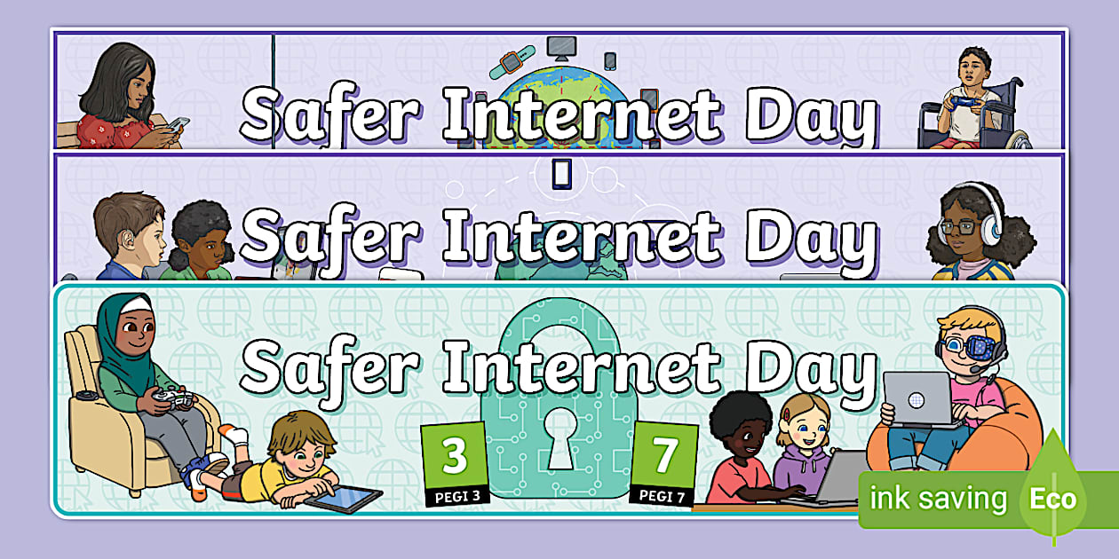Safer Internet Day Banner Whole School Pack | Twinkl Computing