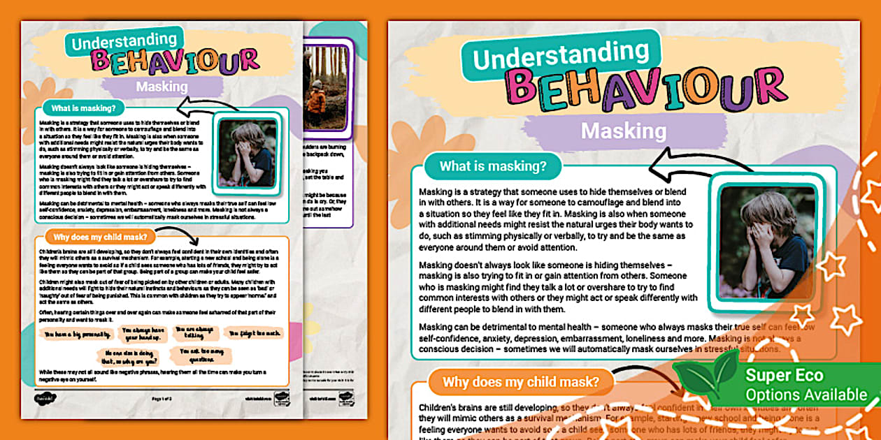 Understanding Behaviour: Masking (teacher made) - Twinkl Understanding Behaviour: Masking (teacher made) - Twinkl