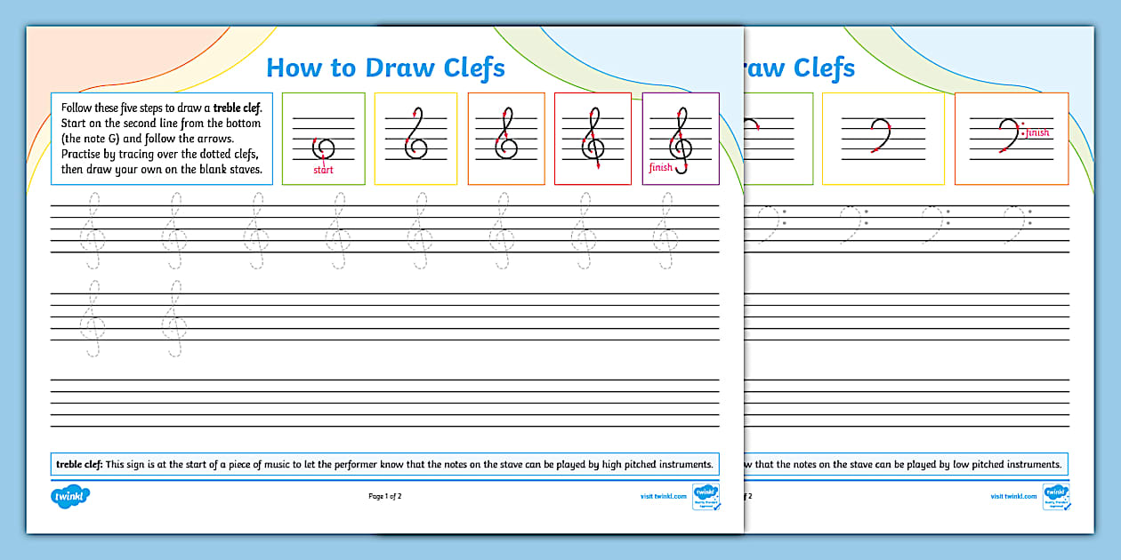 👉 How to Draw Clefs (teacher made) - Twinkl