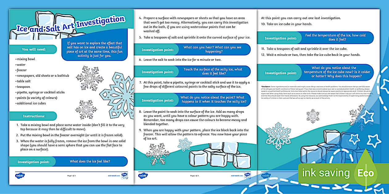 Ice and Salt Art Investigation (Teacher-Made) - Twinkl