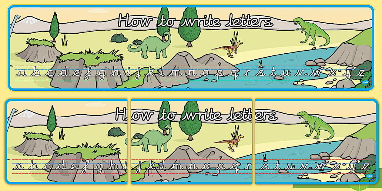 Dinosaur Cursive Display Banner - Cursive Alphabet Display Banner Pirates