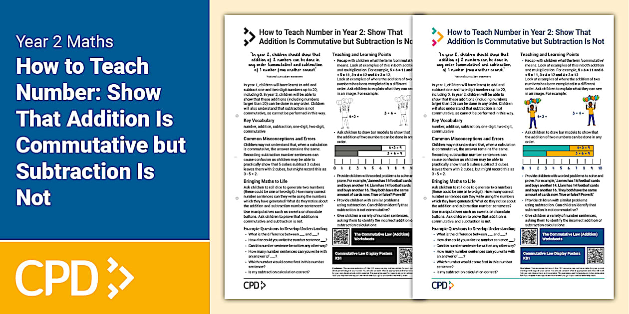 How to Teach Number in Year 2: Show That Addition Is Commutative but