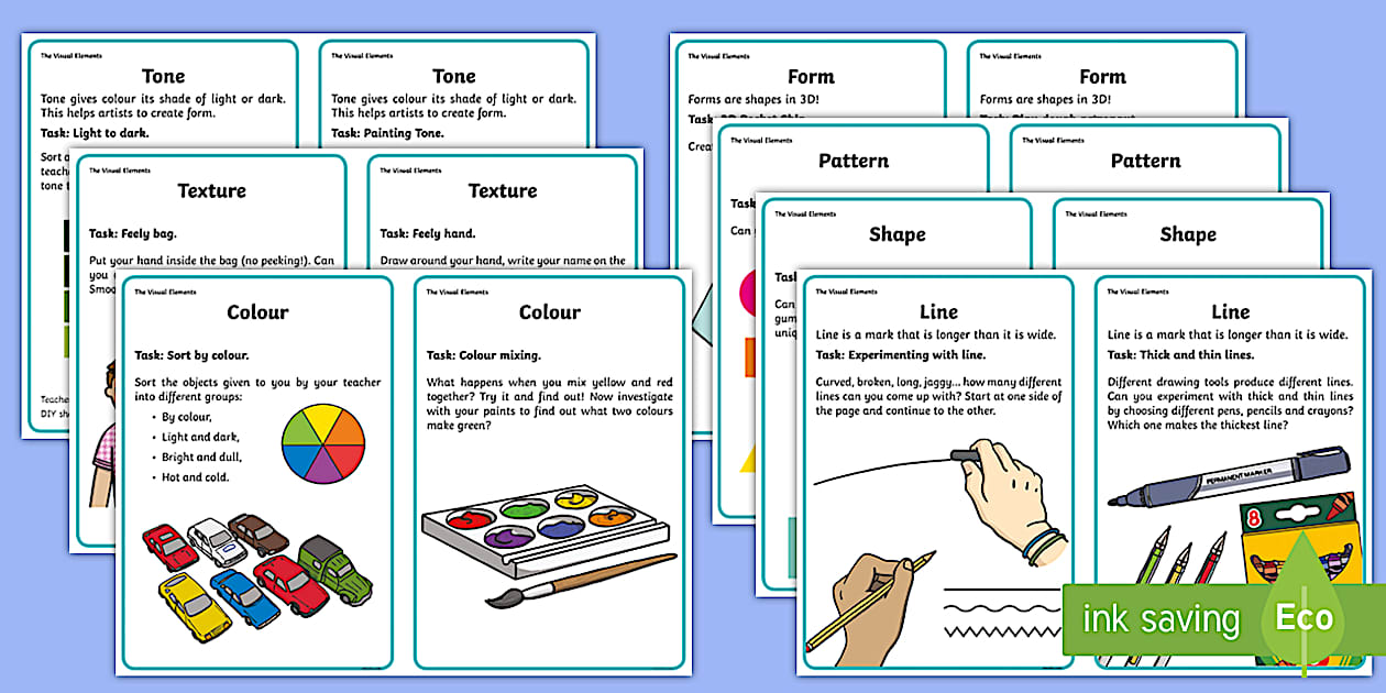 Black and White CfE (Early) The Visual Elements Activity Stations