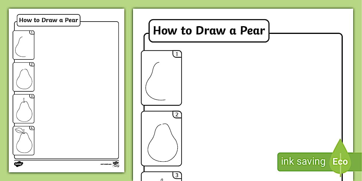 How to Draw a Pear (teacher made) - Twinkl