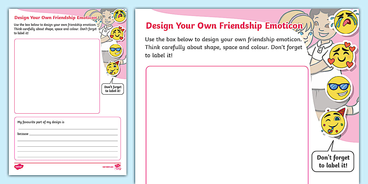 Design Your Own Friendship Emoticon Activity (Teacher-Made)