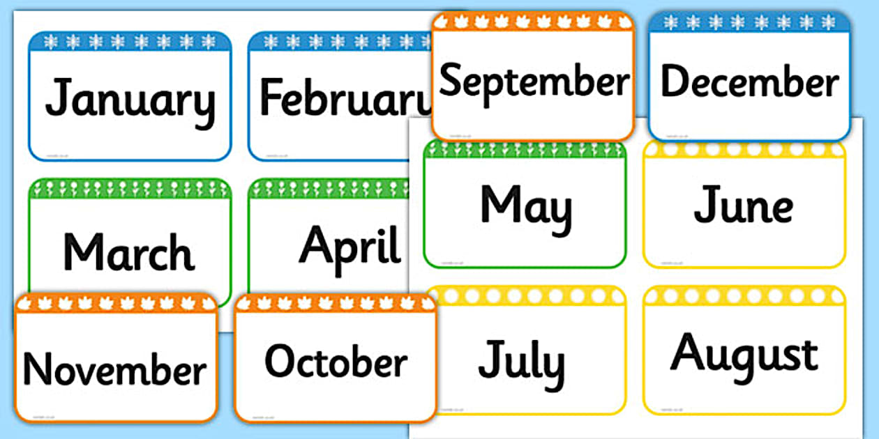 Months of the Year Flashcards (teacher made) - Twinkl