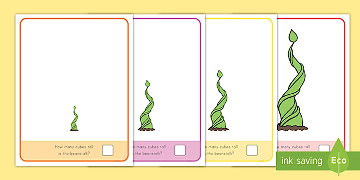Jack and the Beanstalk Measuring With Cubes Worksheet