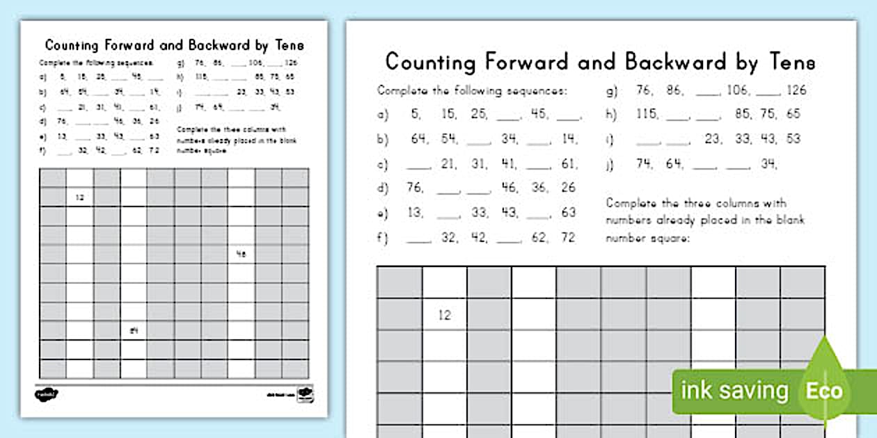 Fun Counting by 10s Worksheet for Kids | Twinkl USA - Twinkl