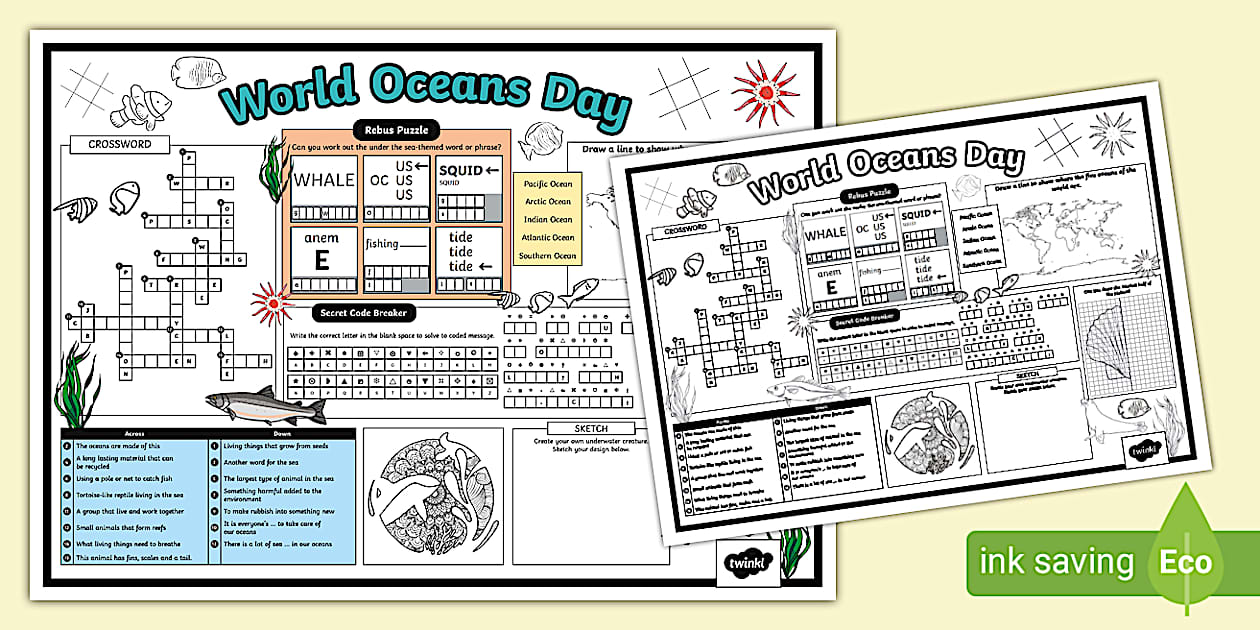 World Oceans Day Activity Mat Years 3-6
