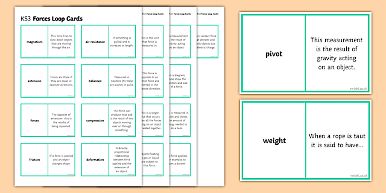 Editable Forces Loop Cards (Hecho por educadores) - Twinkl