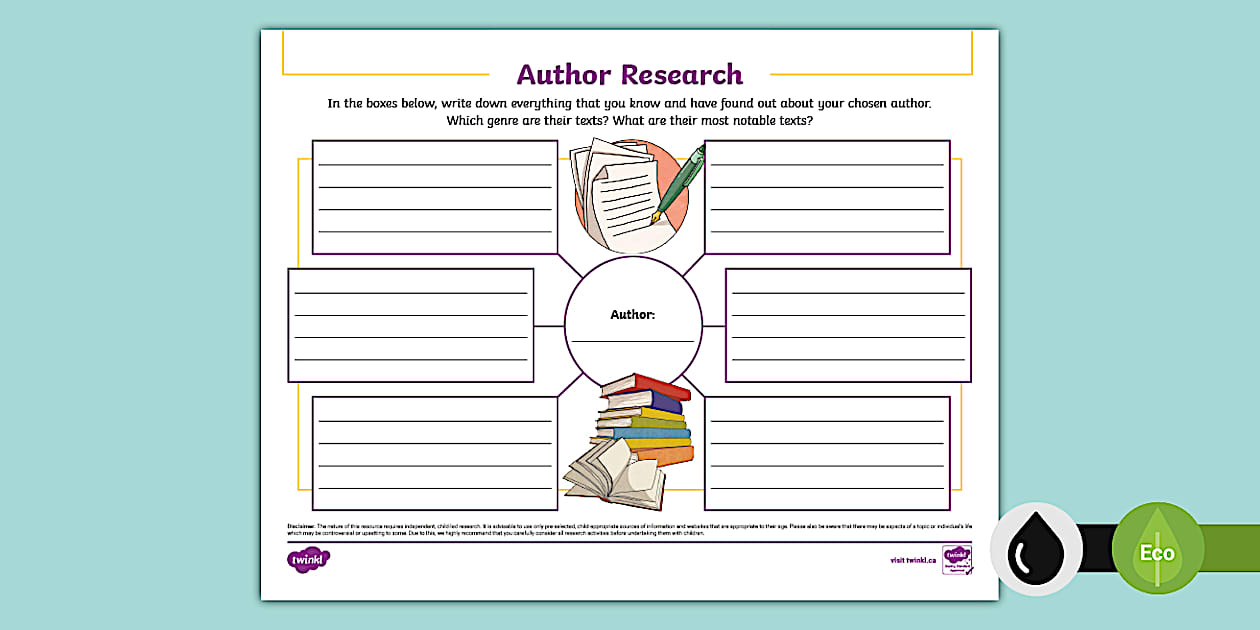 Author Study Mind Map (teacher made) - Twinkl