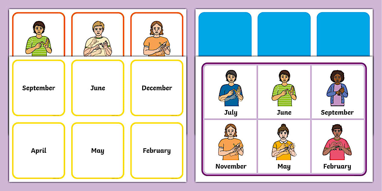 BSL Months of the Year Bingo Game (Teacher-Made) - Twinkl