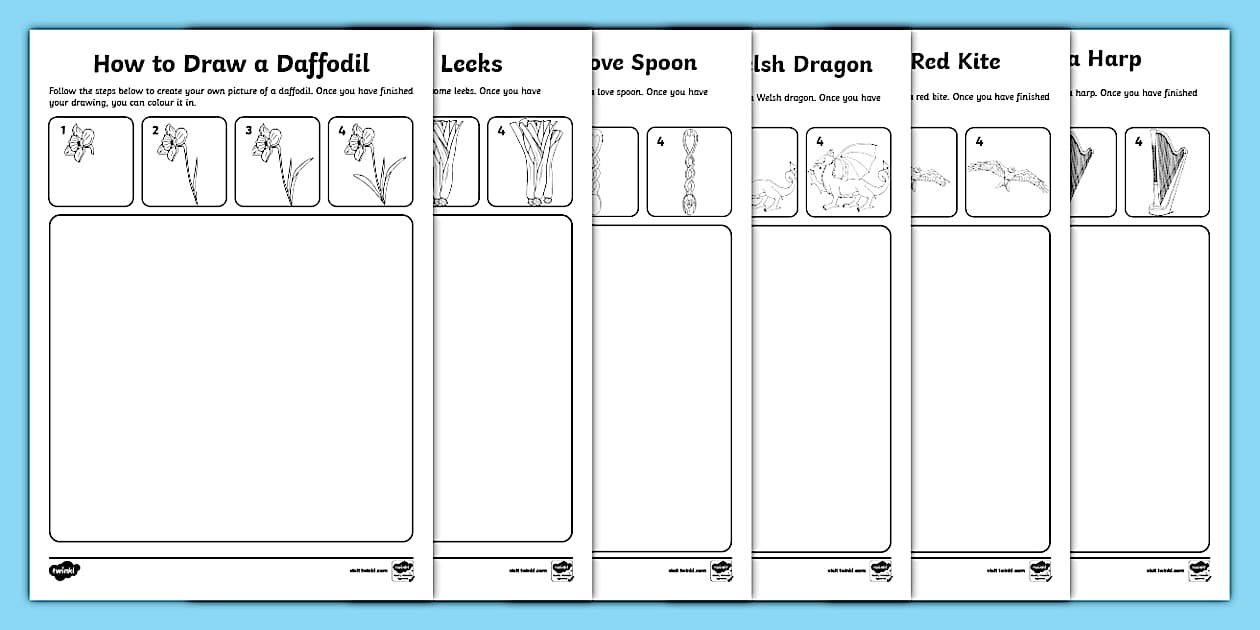 Drawing Welsh Symbols Activity Pack (teacher made) - Twinkl