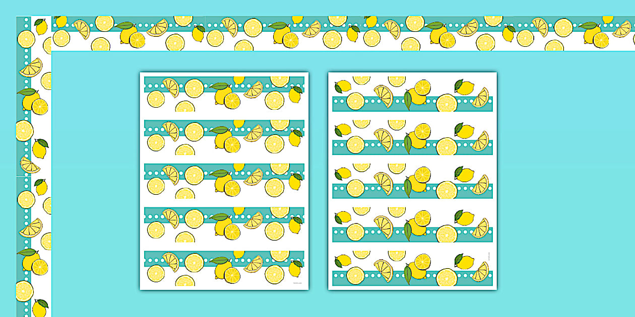 Lemon Theme Bulletin Board Borders