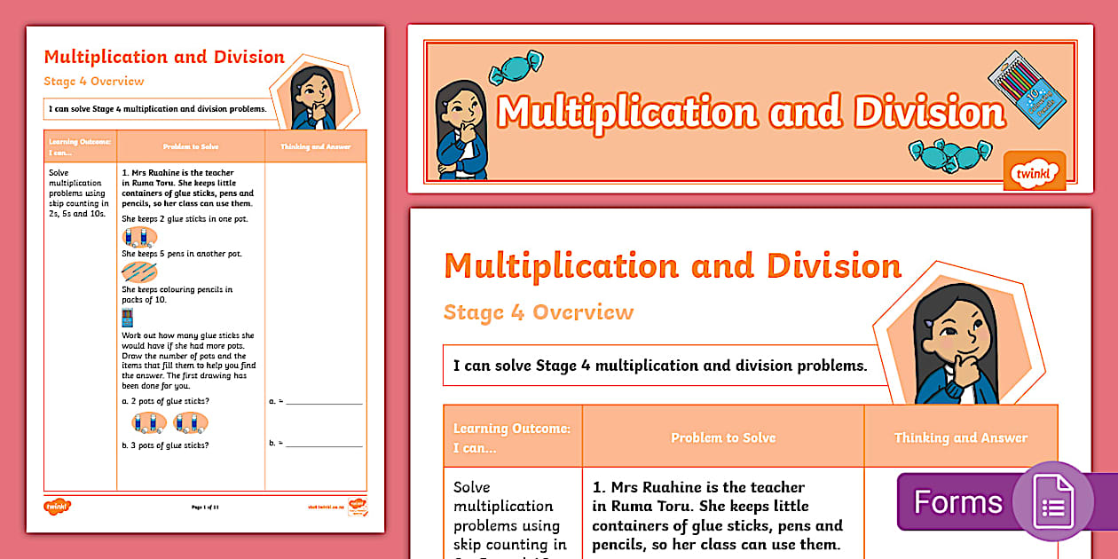 Stage 4 (Phase 1) Multiplication and Division Overview Worksheet