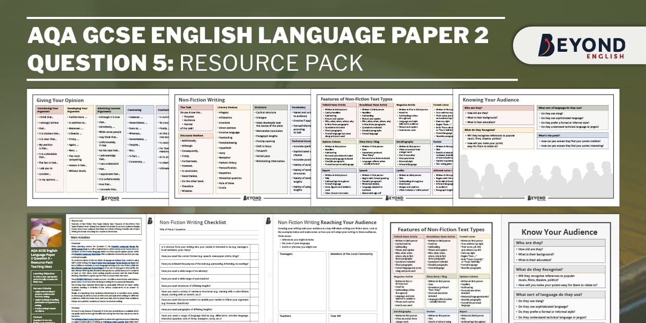 AQA Language Paper 2 Question 5 Resource Pack