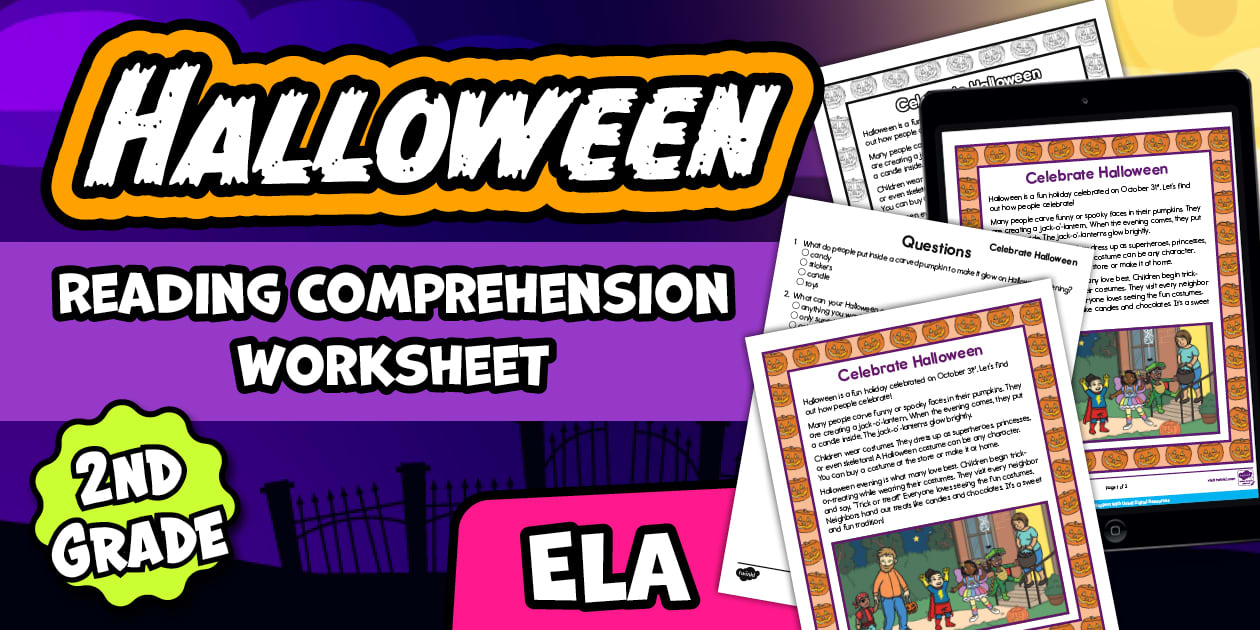 2nd Grade Celebrate Halloween Reading Comprehension Worksheet