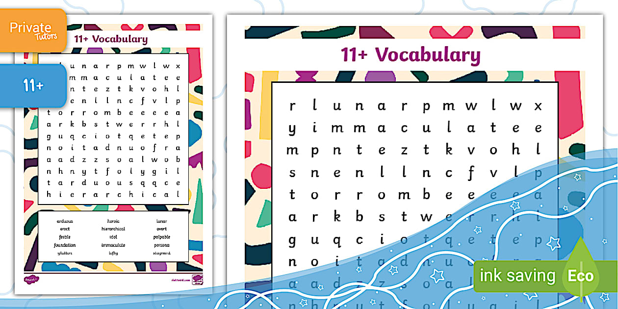11+ Vocabulary Word Search 2 (teacher made) - Twinkl