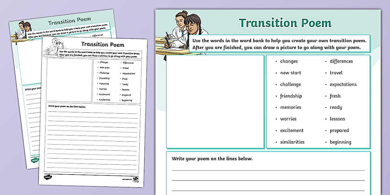 Transition Moving Up Poem Template (teacher made) - Twinkl