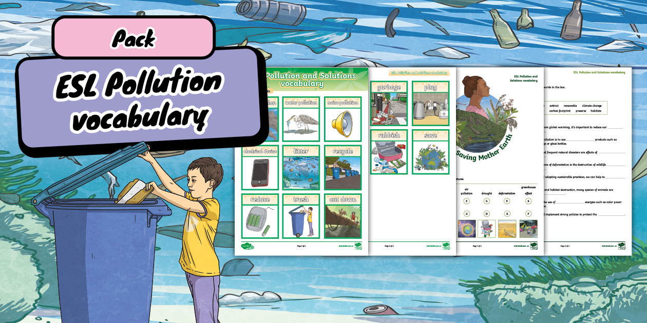 Pollution Vocabulary Pack - A1