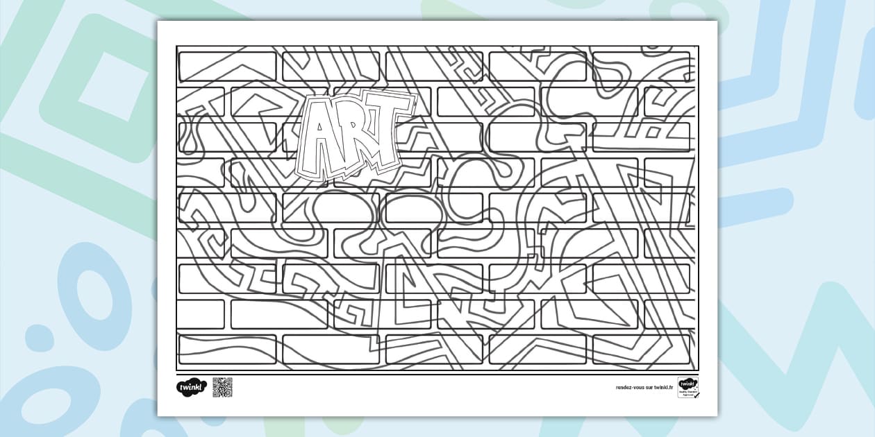 Coloriage : Graffiti artistique urbain - Twinkl