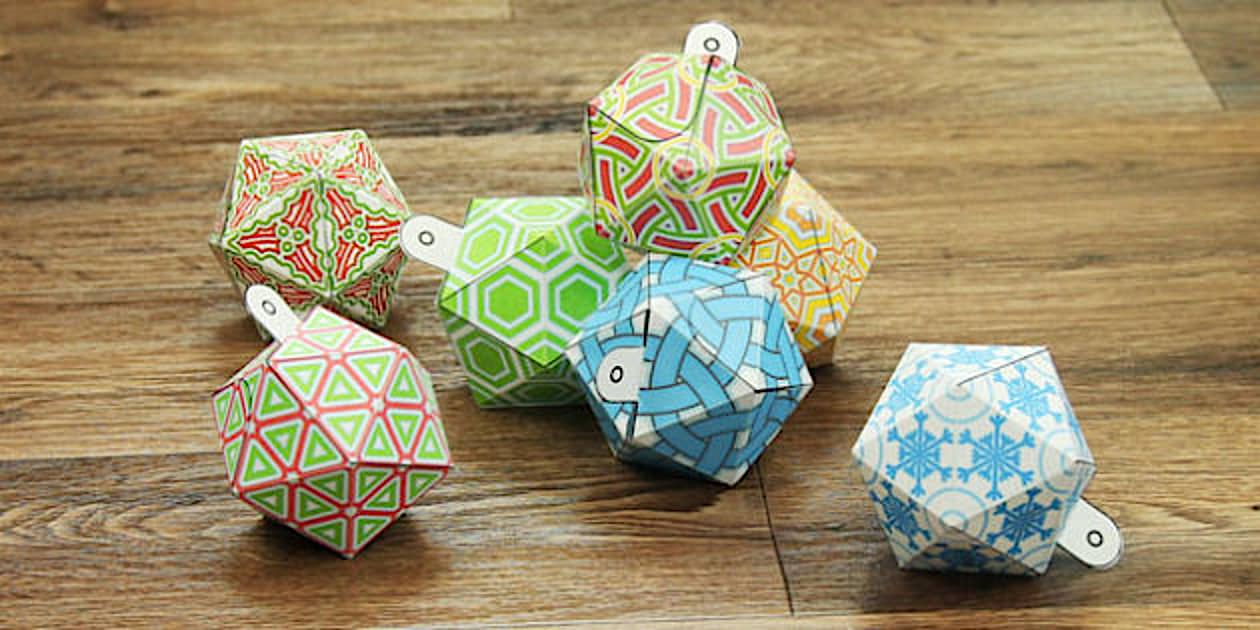 Palline di Natale di Carta | Scuola Primaria - Twinkl
