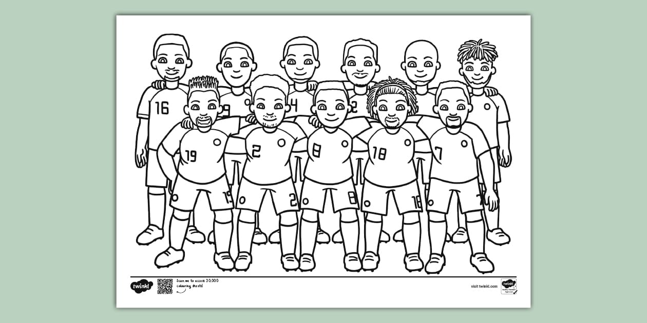 Football Team Colouring | Colouring Sheets - Twinkl