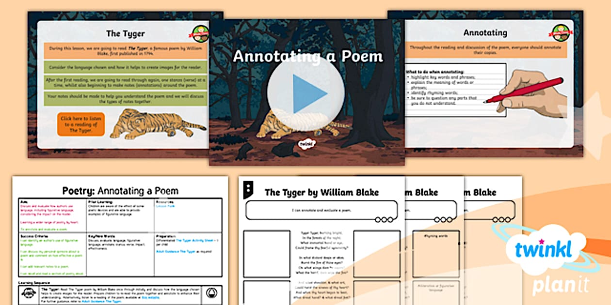 Animal Poetry Planning - KS2 - The Tyger by William Blake